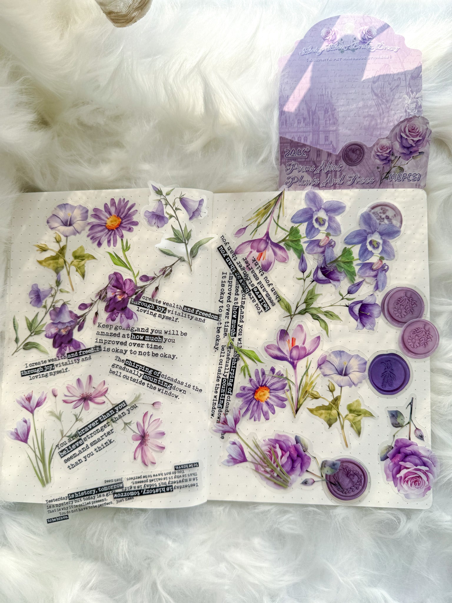 Cmsx601 Flower Seal Quotes Transparent Stickers | 40 Pcs – Adriti's Home